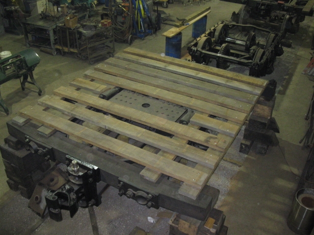 ab$ Wooden water tank support grid finished installation on water ...