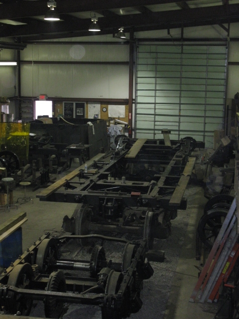 az$ Wooden floor engine side frame supports being fitted and installed